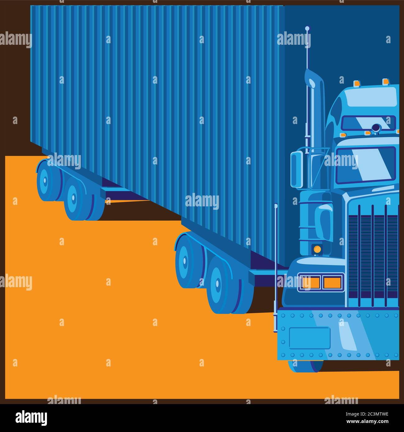 stylized illustration on the theme of transportation and logistics ...