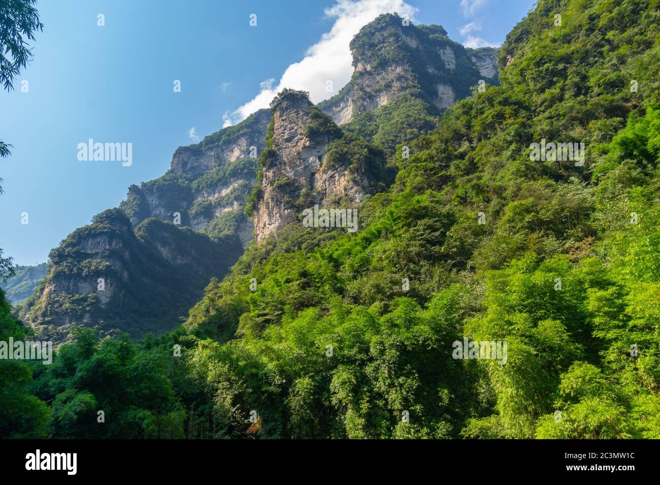 Summer scenery of the Three Gorges Waterfall in Yichang, Hubei, China ...