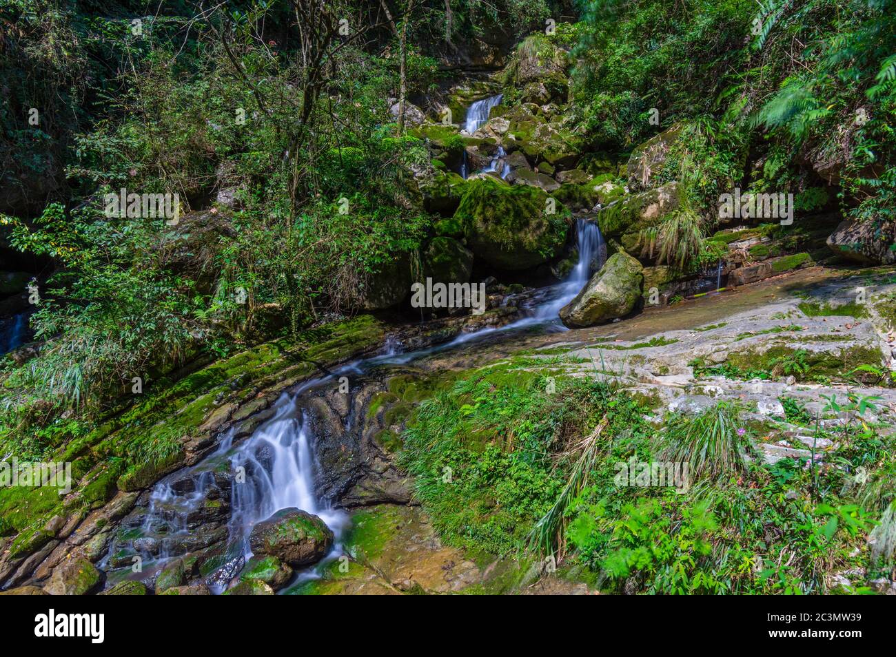 Summer scenery of the Three Gorges Waterfall in Yichang, Hubei, China ...