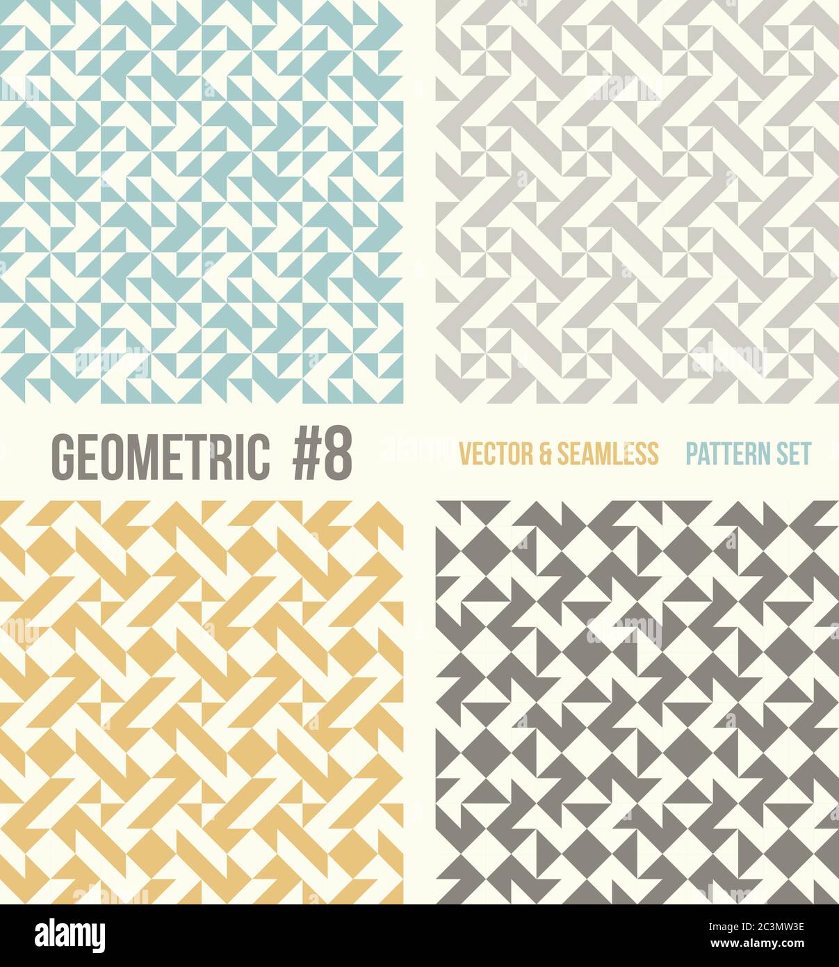 Set of four geometric patterns. Collection of different abstract ...