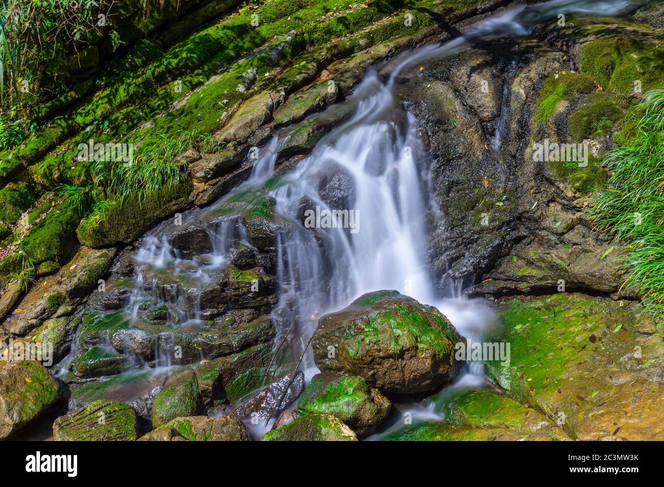 Summer scenery of the Three Gorges Waterfall in Yichang, Hubei, China ...