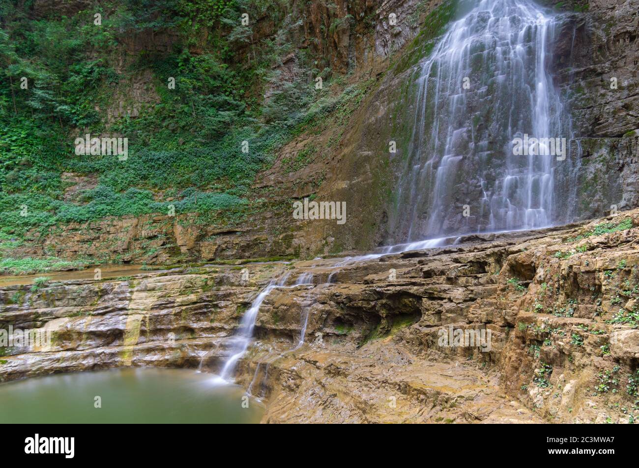 Summer scenery of the Three Gorges Waterfall in Yichang, Hubei, China ...