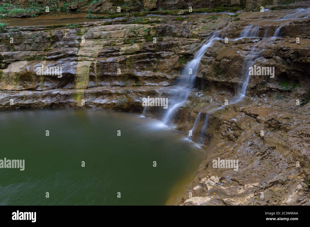 Summer scenery of the Three Gorges Waterfall in Yichang, Hubei, China ...
