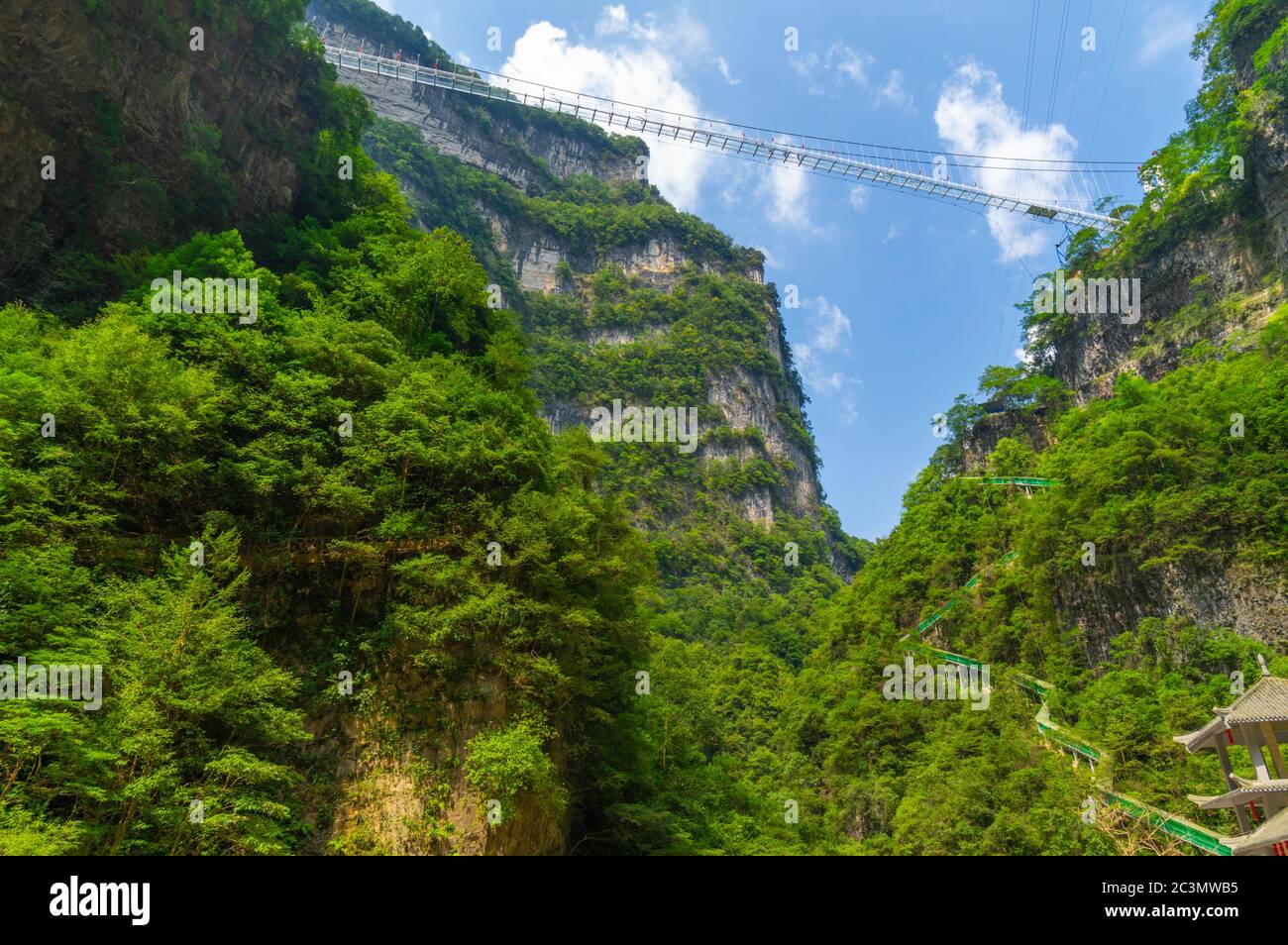 Summer scenery of the Three Gorges Waterfall in Yichang, Hubei, China ...