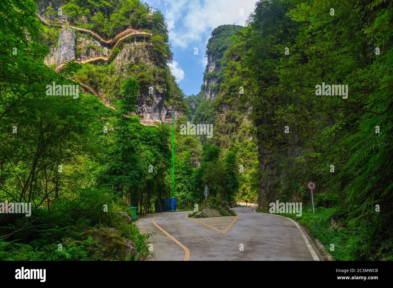 Summer scenery of the Three Gorges Waterfall in Yichang, Hubei, China ...