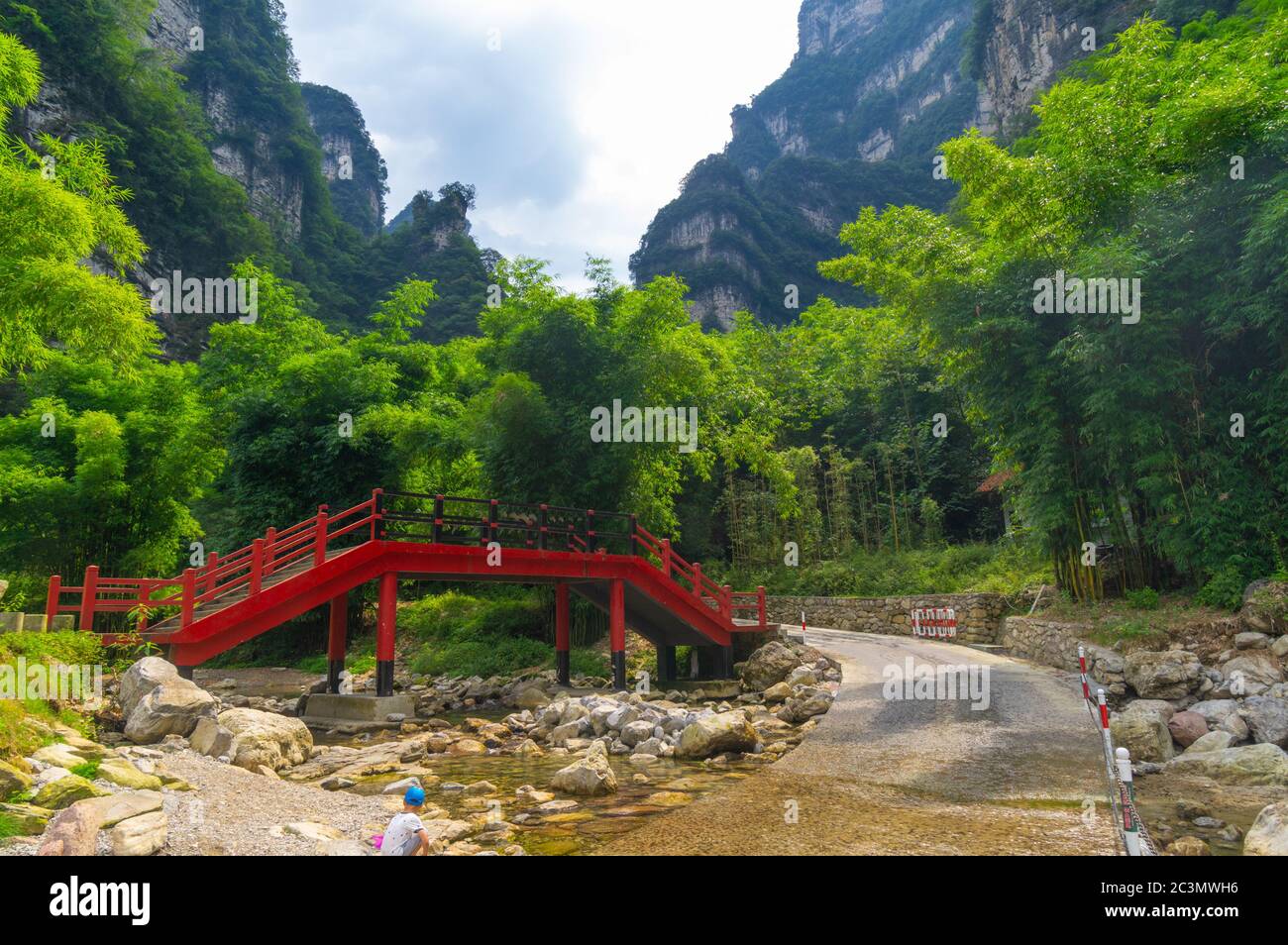 Summer scenery of the Three Gorges Waterfall in Yichang, Hubei, China ...