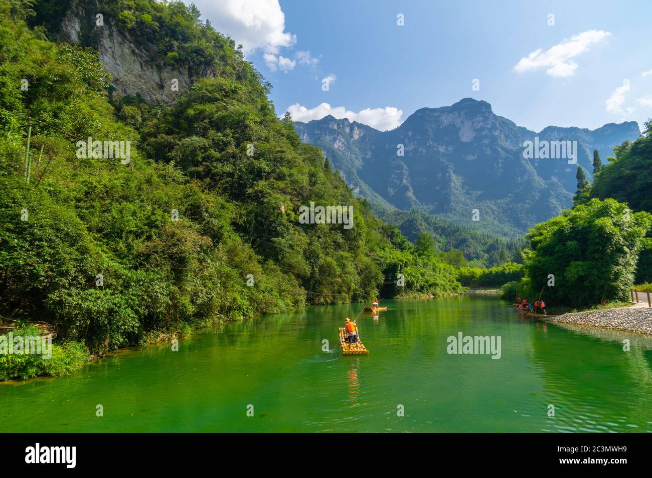 Summer scenery of the Three Gorges Waterfall in Yichang, Hubei, China ...