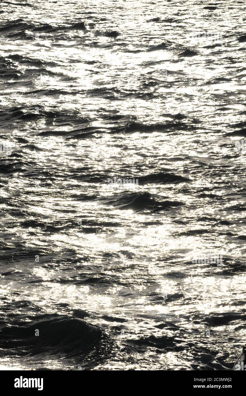 Water Texture Deep Blue Backlight Ocean Surface with Waves Stock Photo ...