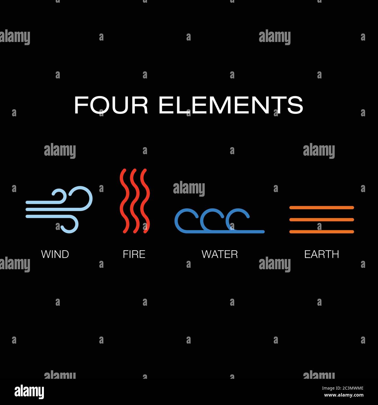 four elements icon illustration in colorful Stock Vector Image & Art ...