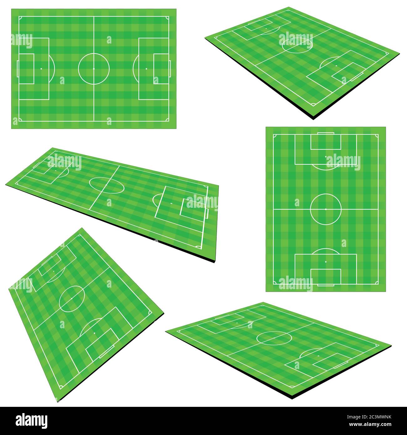 football field set vector illustration in green color Stock Vector ...