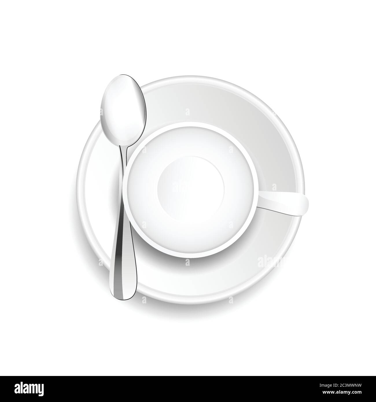 coffee cup empty in white color art illustration Stock Vector Image ...