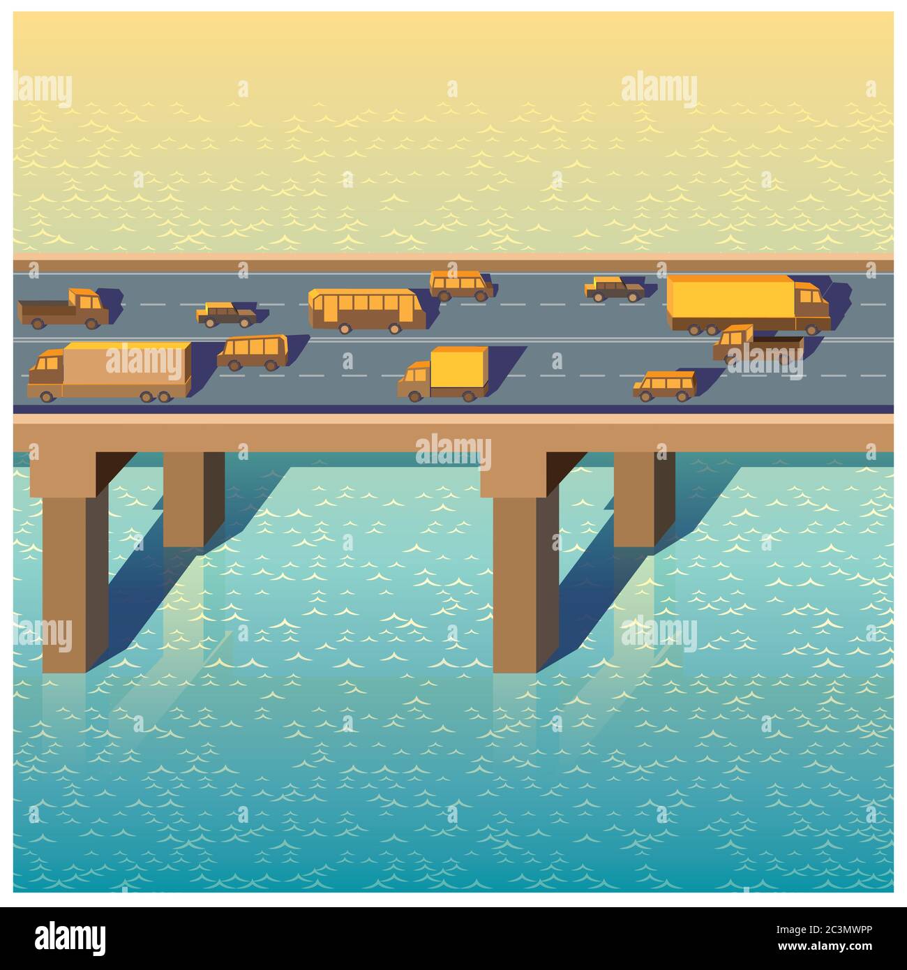 Sunny reflection on sea Stock Vector Images - Alamy