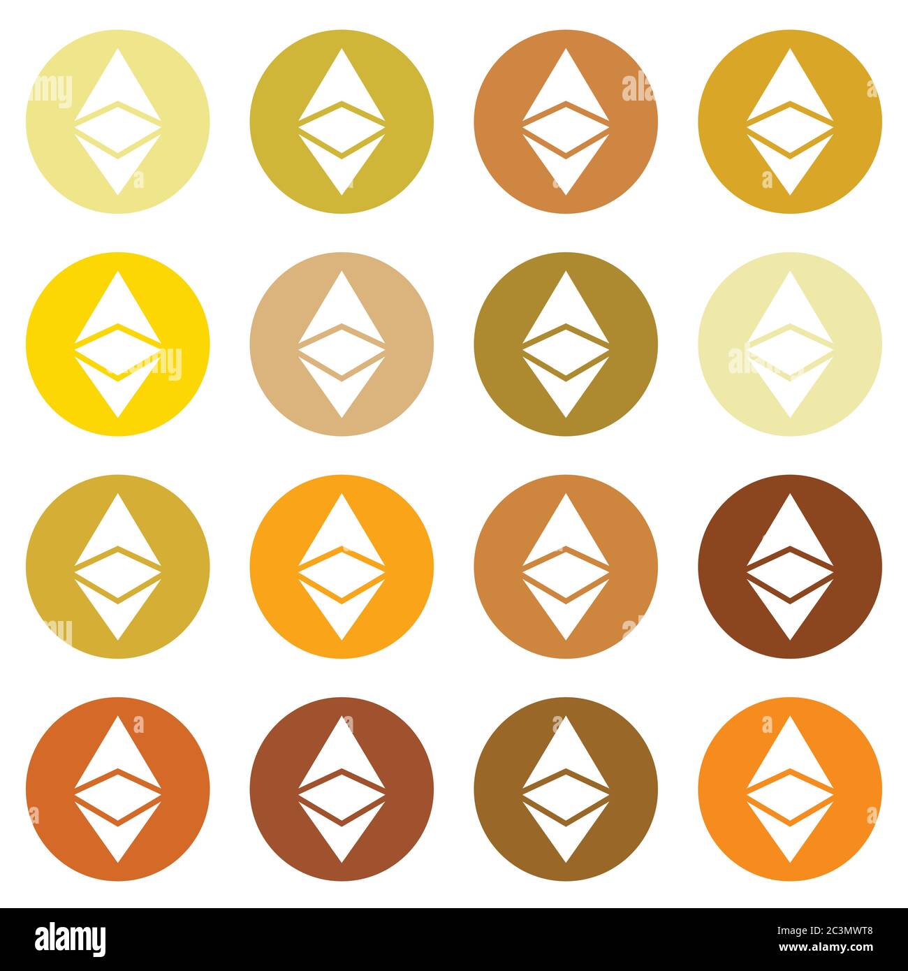 ethereum icon in different gold color on white Stock Vector Image & Art ...