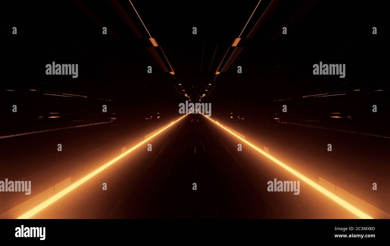 3D rendering of an illustration with geometric shapes and golden laser ...