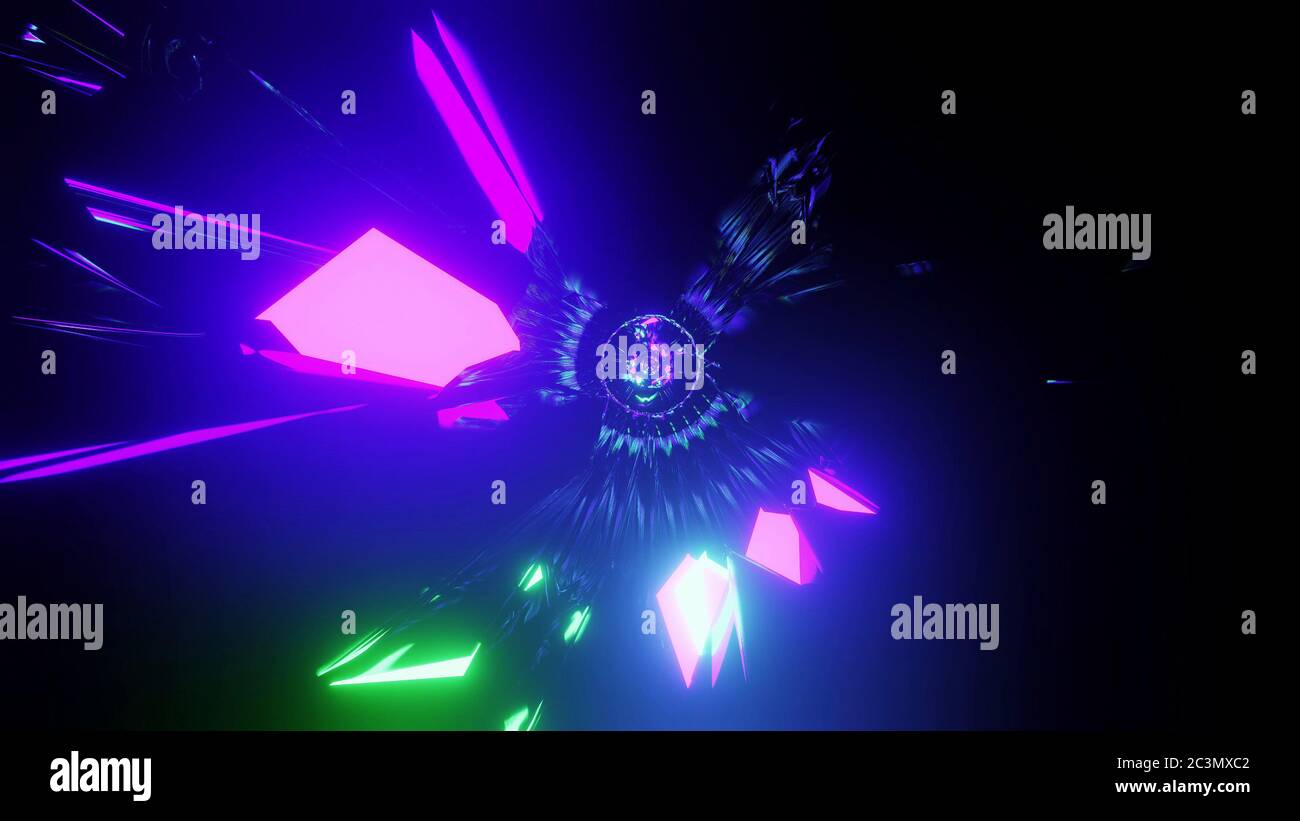 3D rendering of an illustration with geometric shapes and colorful ...