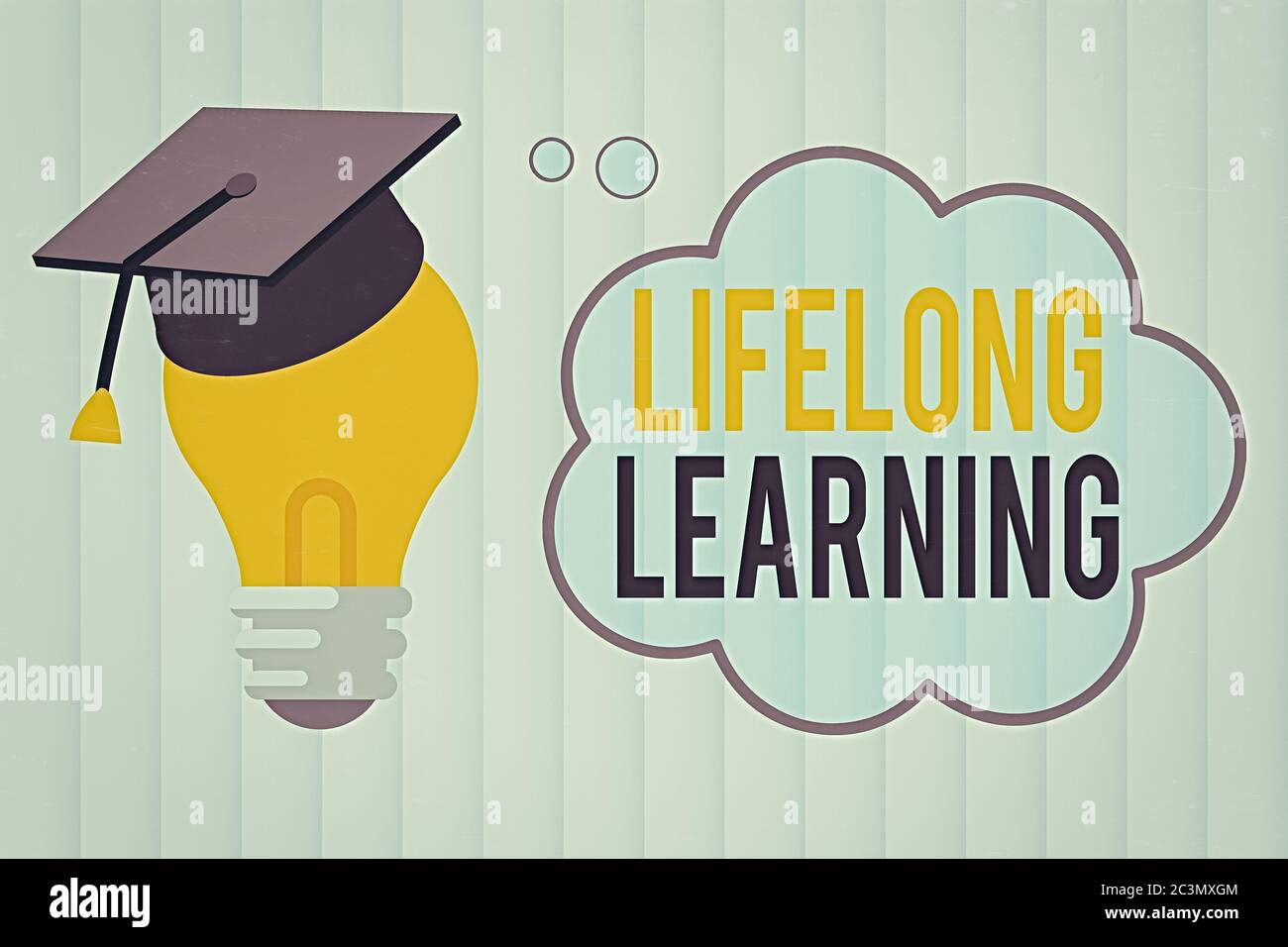 Text sign showing Lifelong Learning. Business photo showcasing pursuit ...