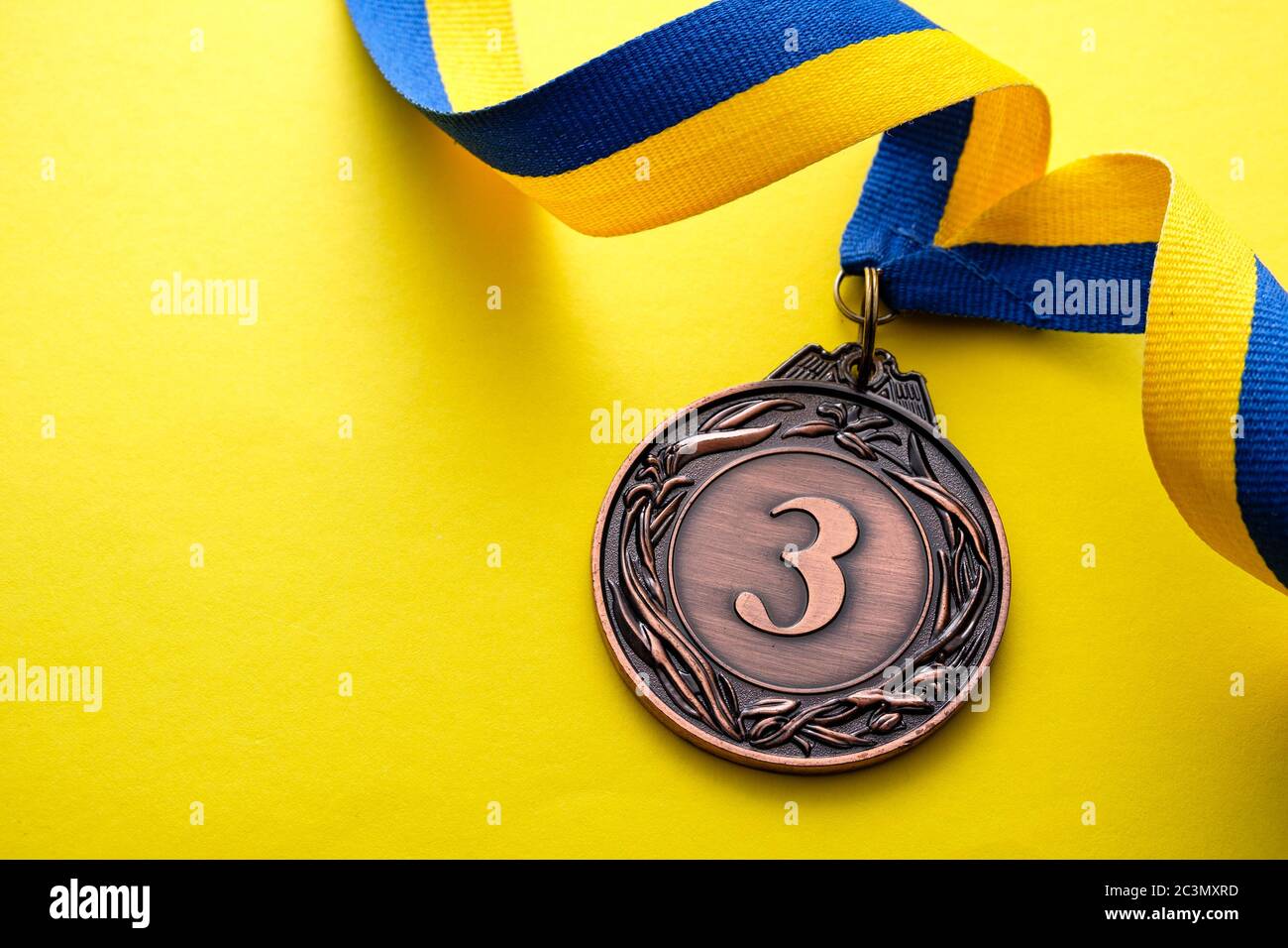 3rd place bronze medallion for a runner up in a competition or race on ...
