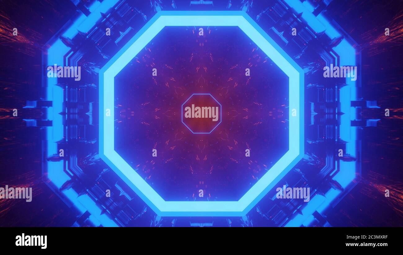 3D rendering of a futuristic illustration with geometric shapes and ...