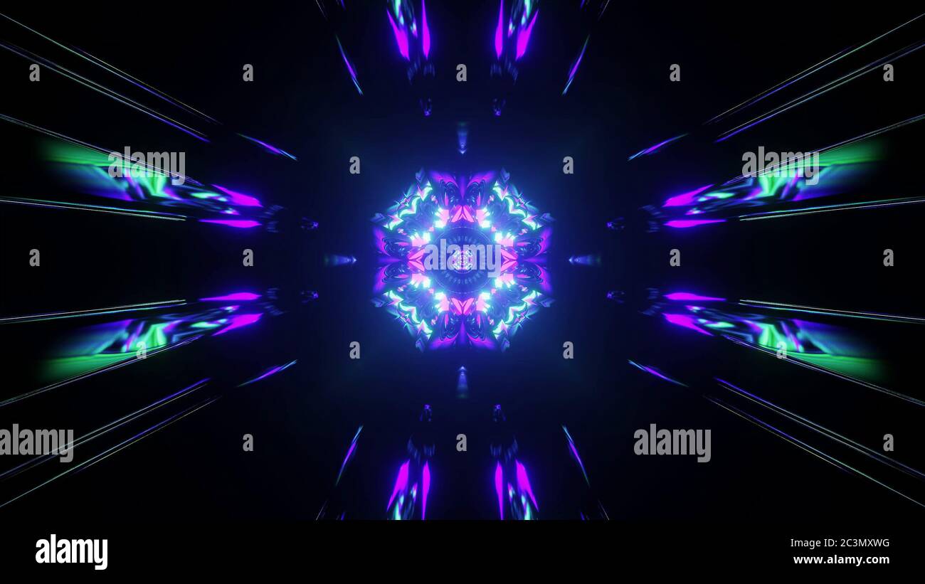3D rendering of an illustration with geometric shapes and colorful ...