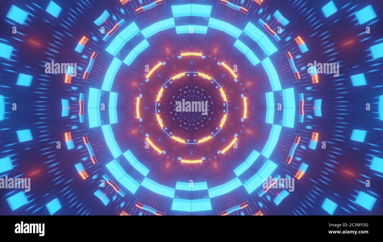 3D rendering of a futuristic illustration with geometric shapes and ...