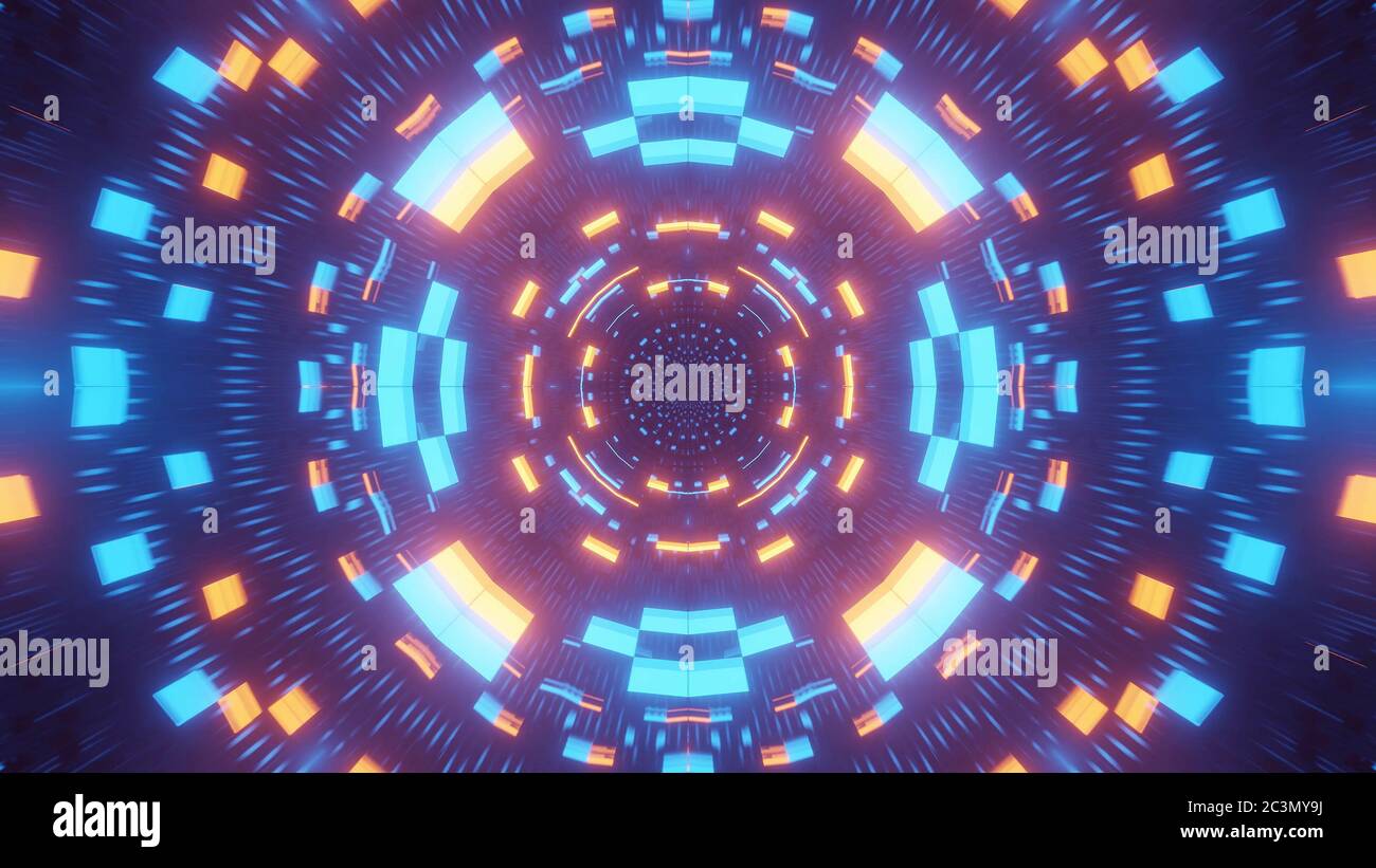 3D rendering of an illustration with geometric shapes and colorful ...