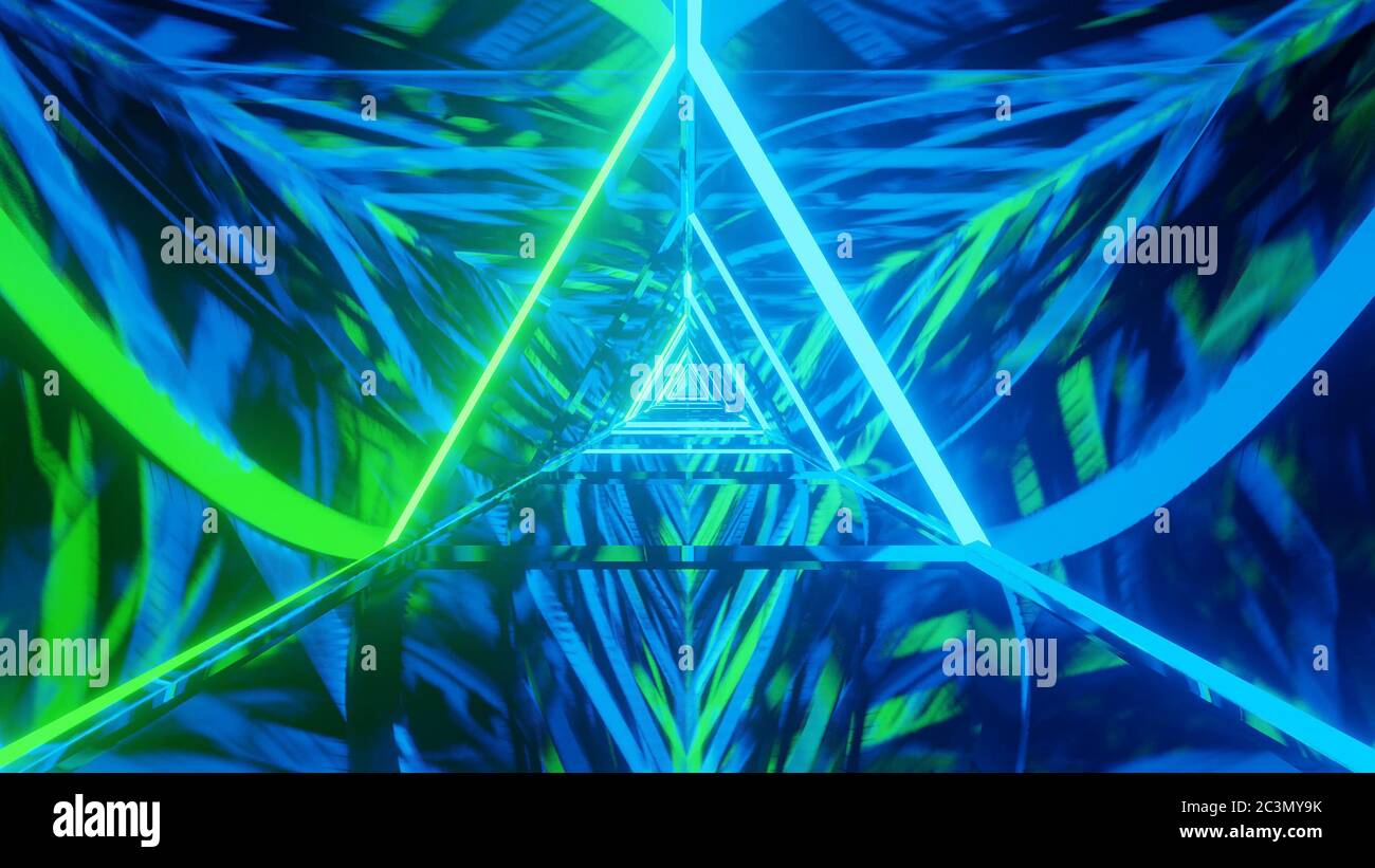 3D rendering of an illustration with geometric shapes and colorful ...