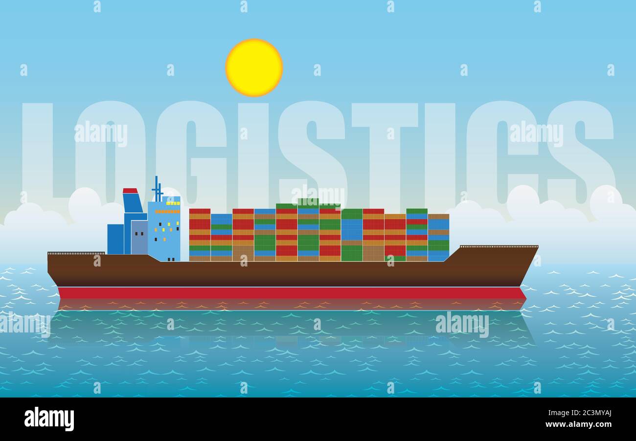 stylized illustration on the theme of transport and logistics Stock ...