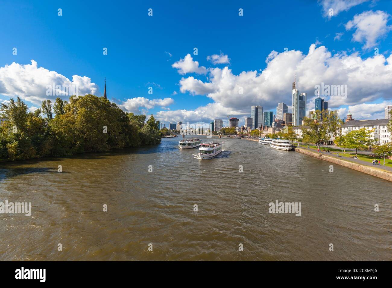 Stunning of the skyline of Frankfurt am Main with skyscrapers and ...