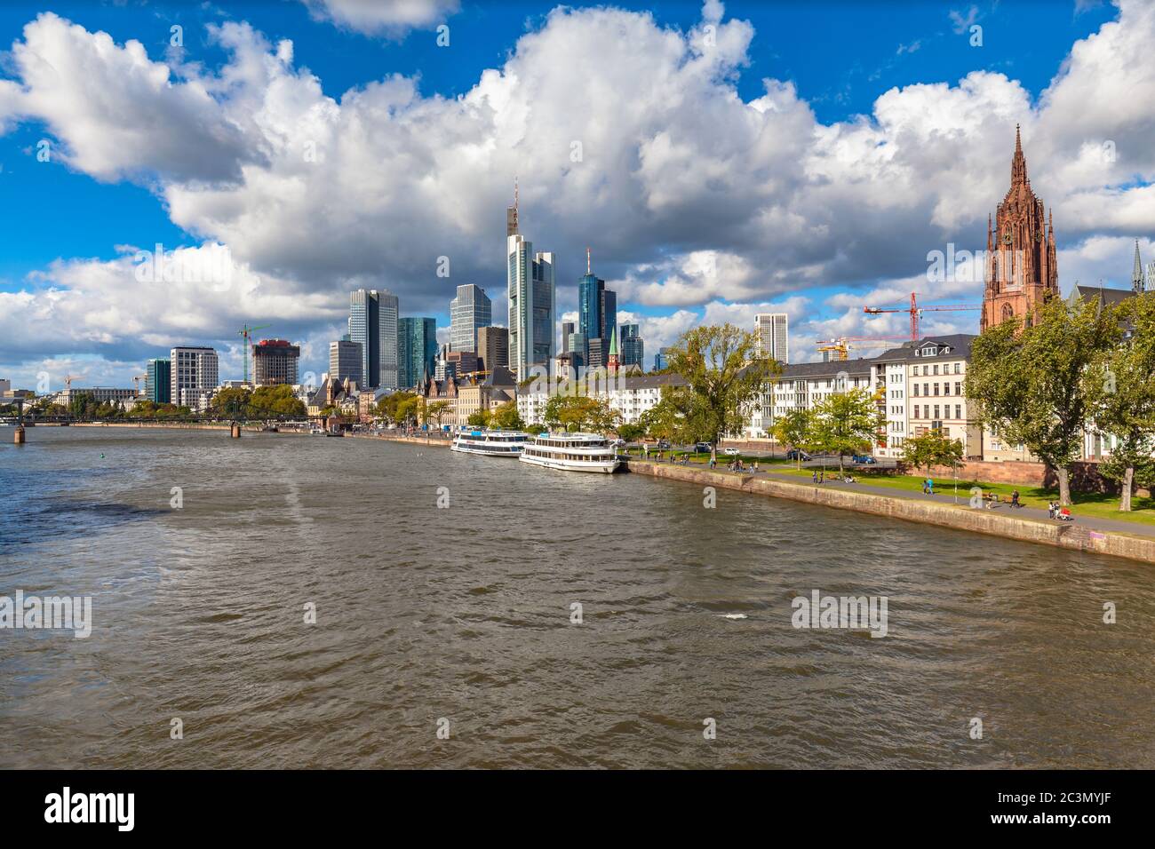 Stunning of the skyline of Frankfurt am Main with skyscrapers and ...