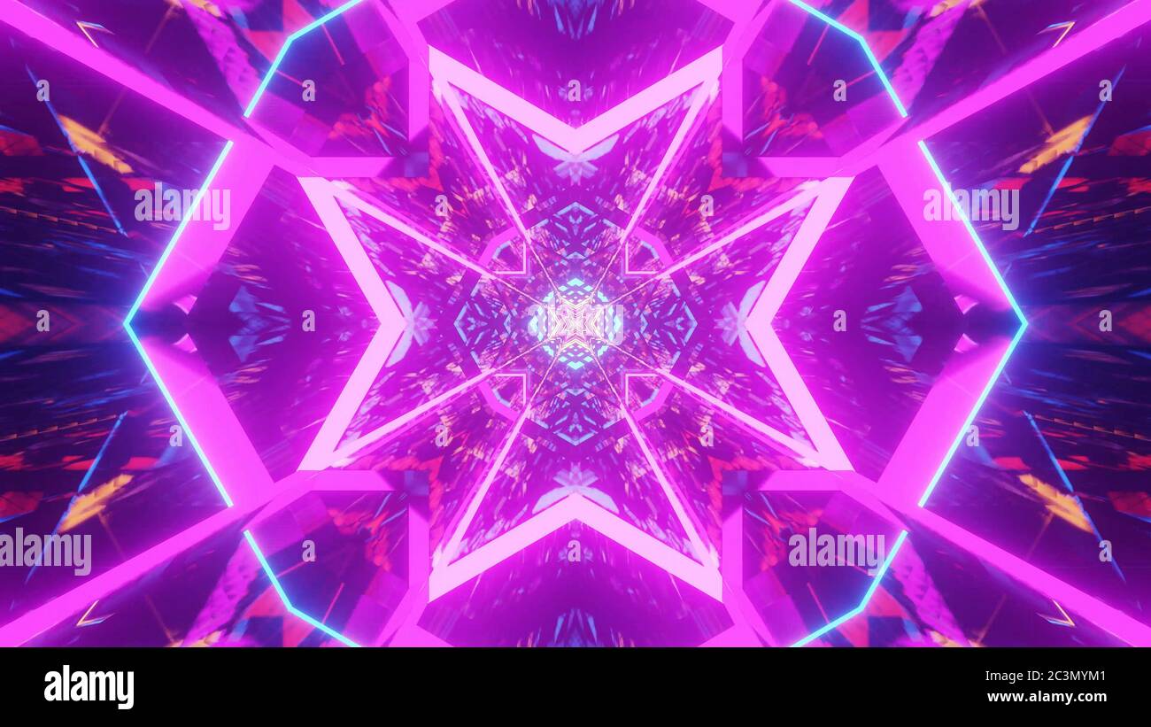3D rendering of a cool illustration with geometric shapes and colorful ...