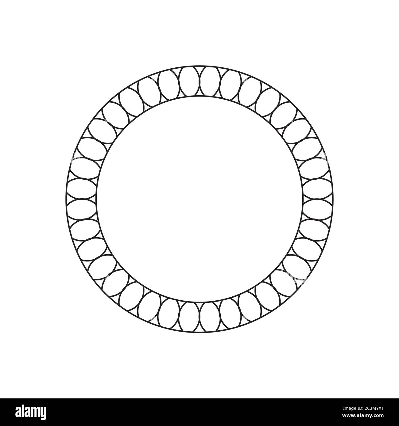 Circular, radial abstract geometric frame. Black and white radial ...