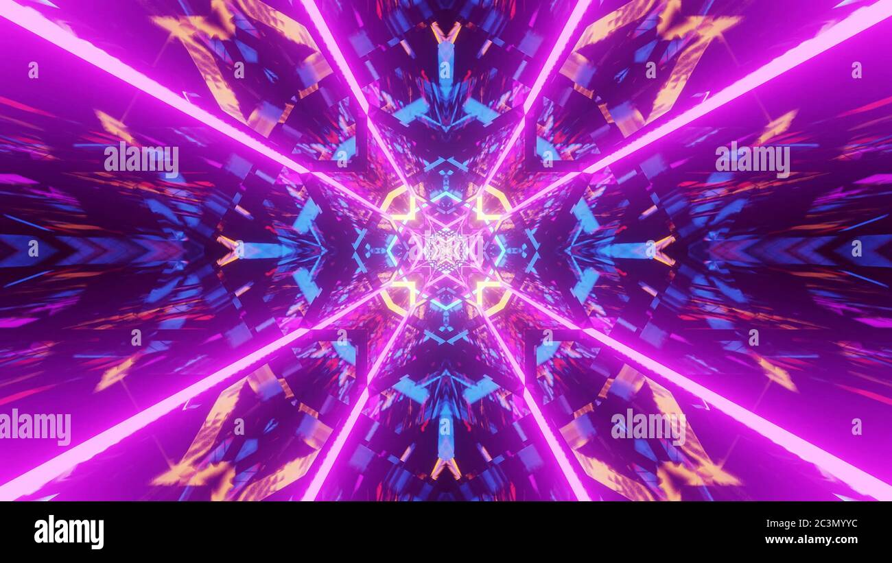 3D rendering of a futuristic illustration with geometric shapes and ...