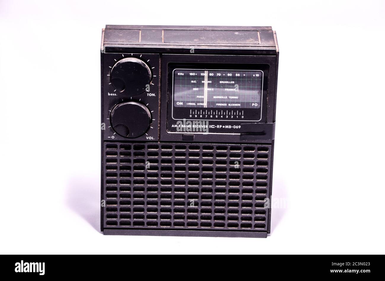 Old Retro Vintage 70's Radio on a White Background Stock Photo - Alamy