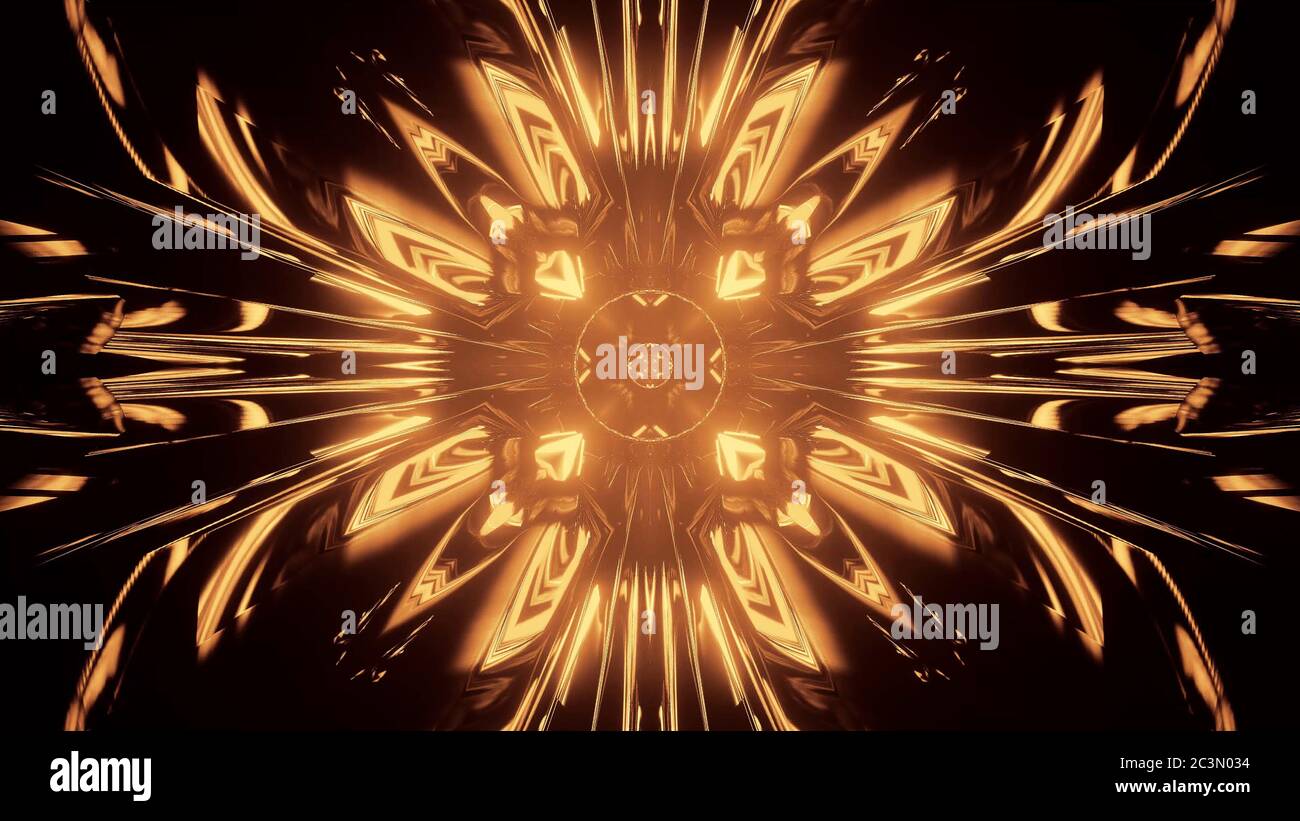 3D rendering of a perfect illustration with geometric shapes and golden ...