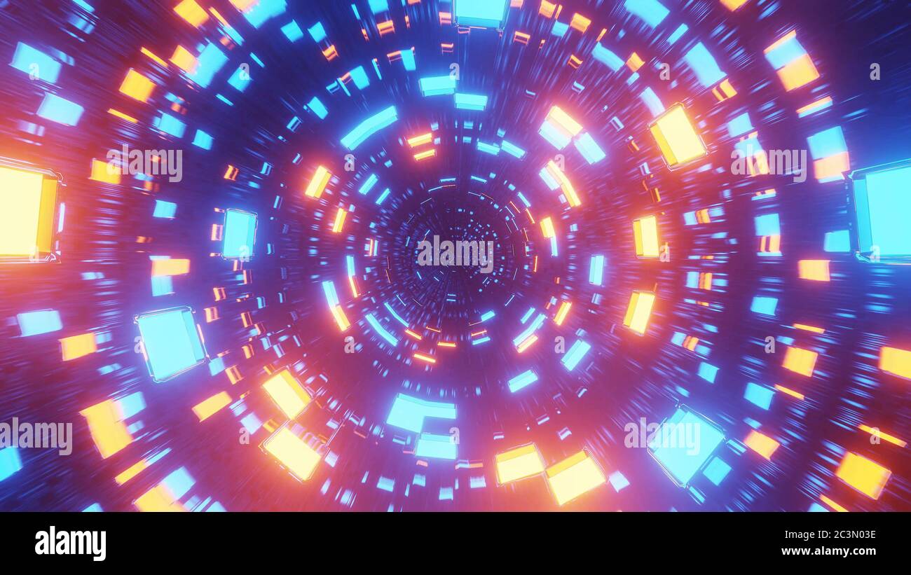 3D rendering of a cool illustration with geometric shapes and colorful ...