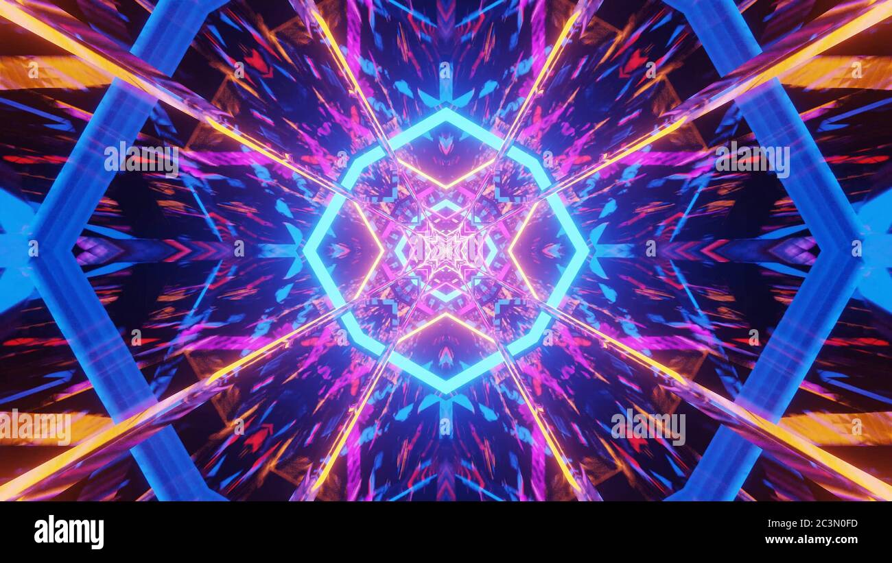 3D rendering of an illustration with geometric shapes and colorful ...