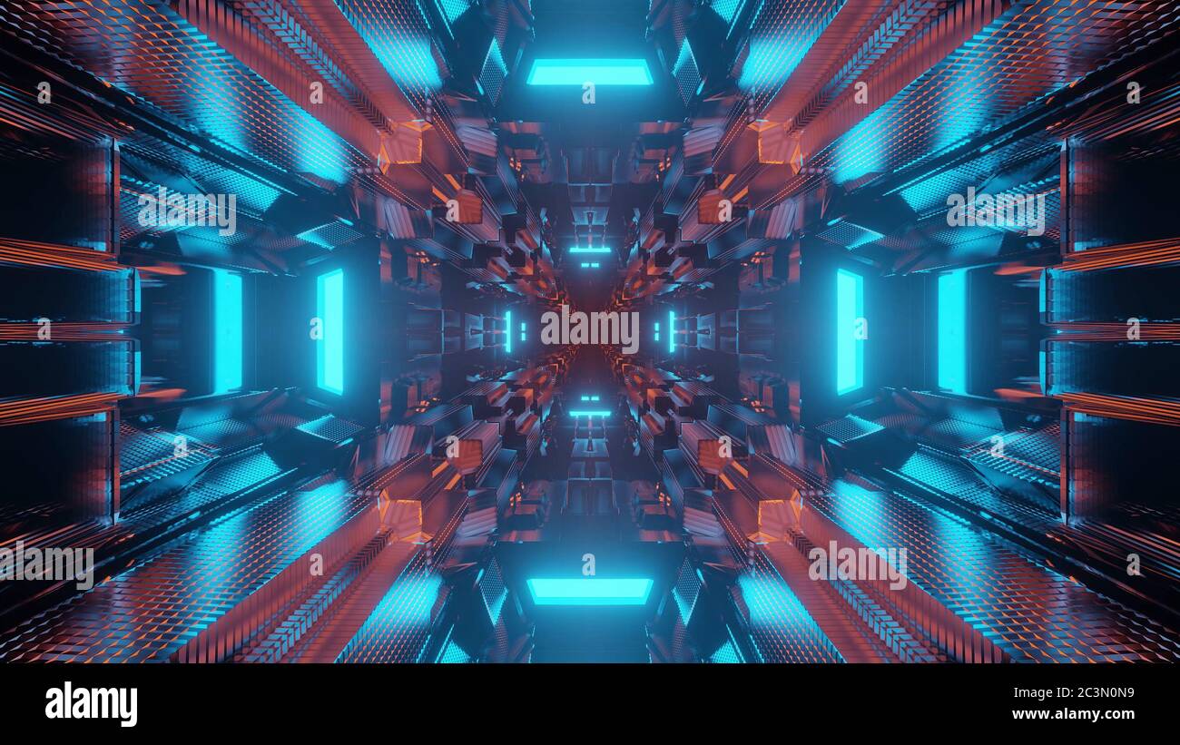 3D rendering of a cool illustration with geometric shapes and colorful ...