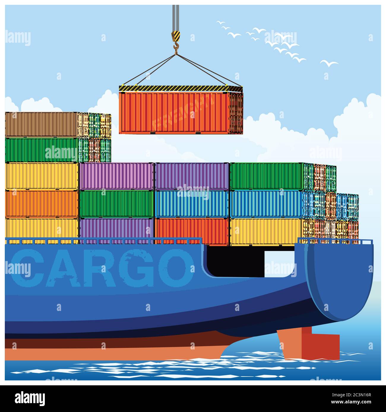 Crane ship stern Stock Vector Images - Alamy