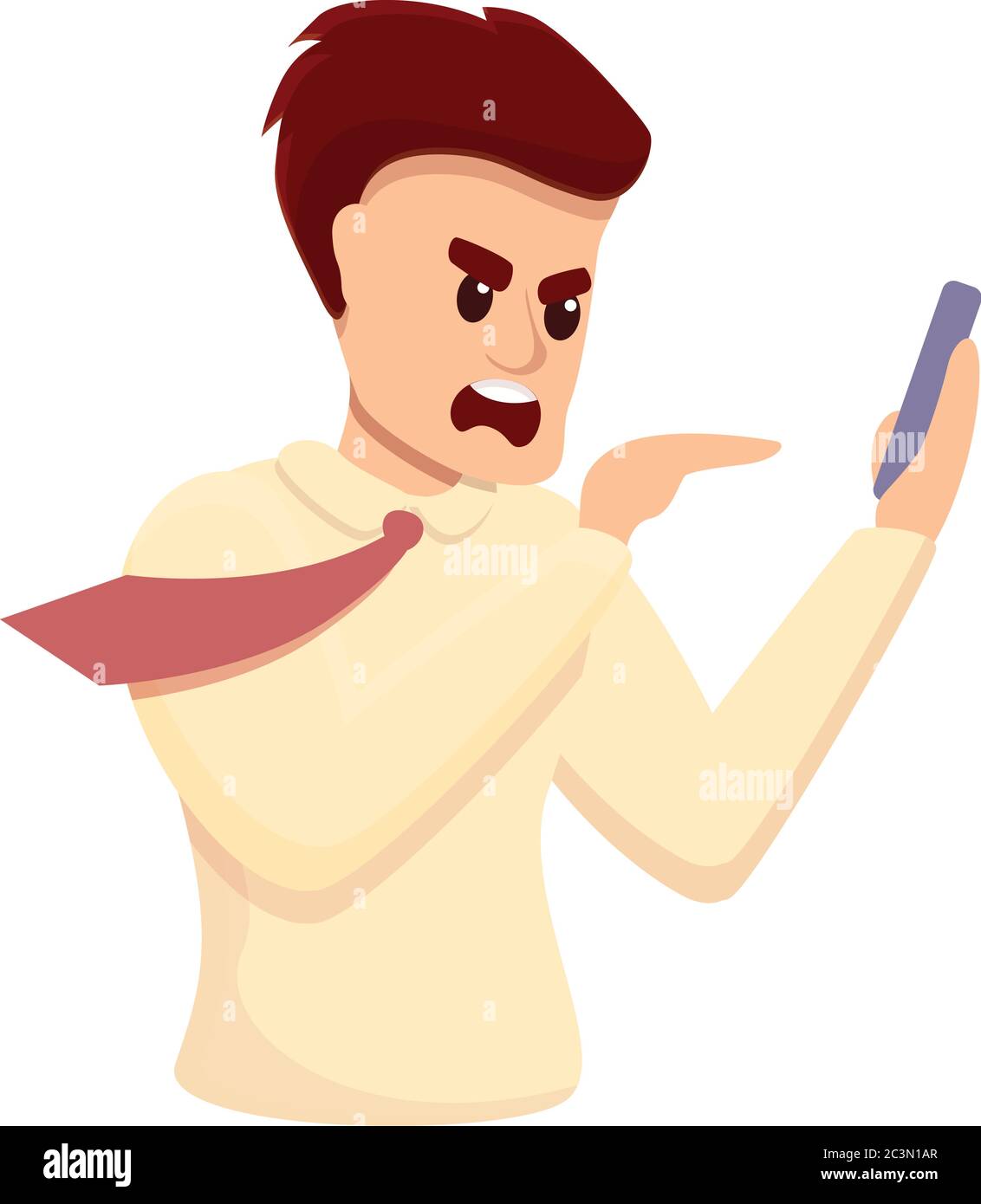 Rage man smartphone icon. Cartoon of rage man smartphone vector icon ...