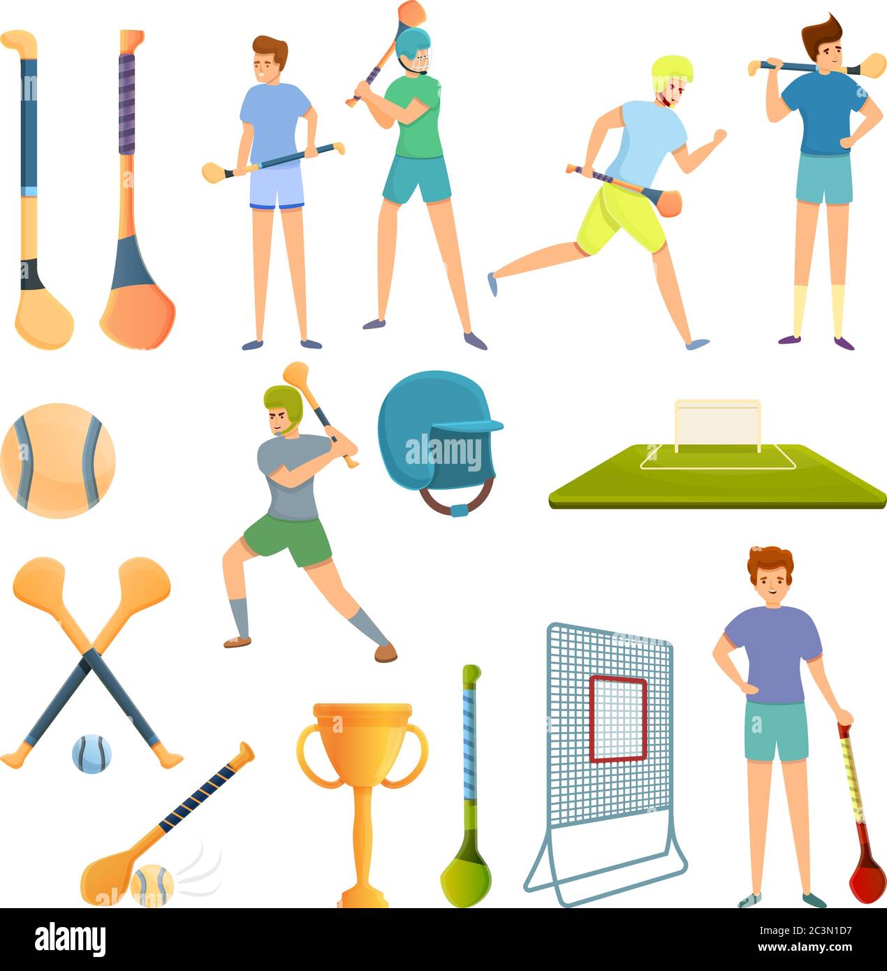 Hurling icons set. Cartoon set of hurling vector icons for web design ...