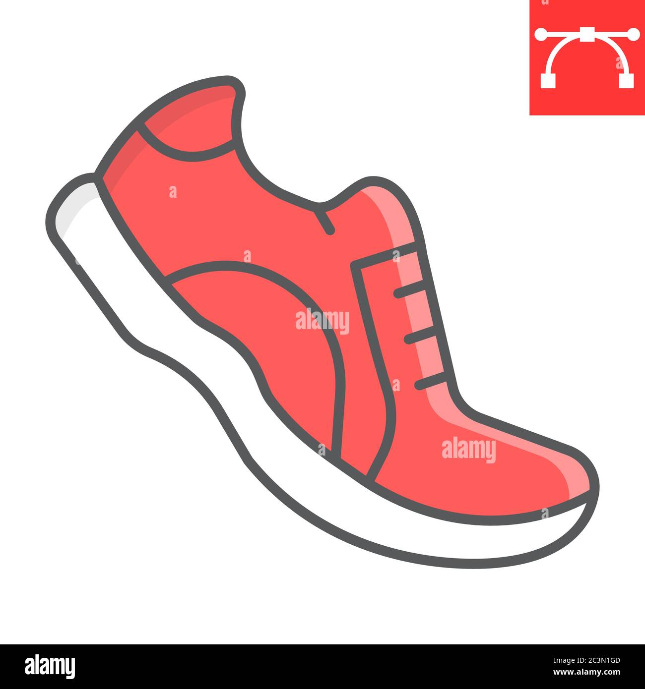 Running shoes color line icon, fitness and run, sport shoe sign vector ...
