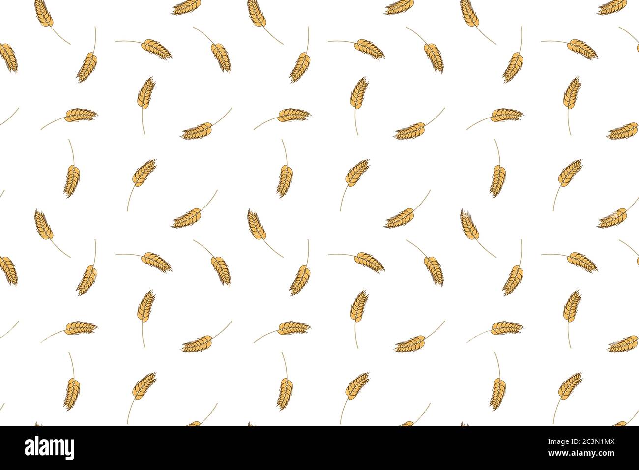 Wheat bread pattern Vector barley plant rye oat healthy farm food ...