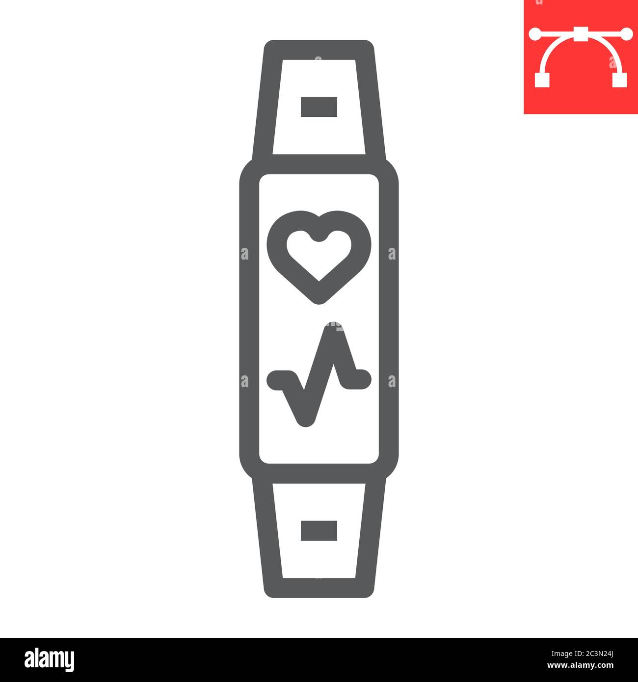 Fitness tracker line icon, fitness and sport, fitness band sign vector ...