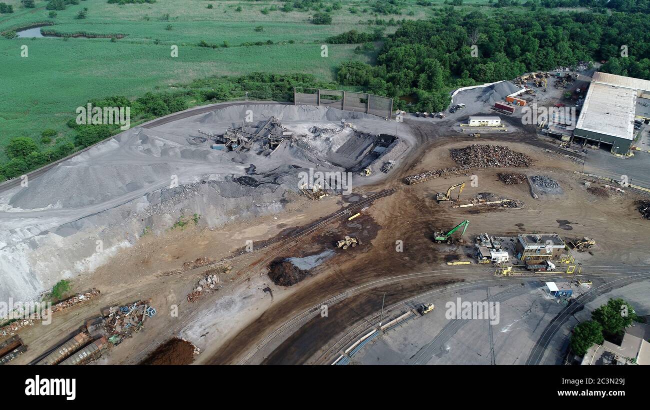 Aerial view of a steel mill in operation Stock Photo - Alamy