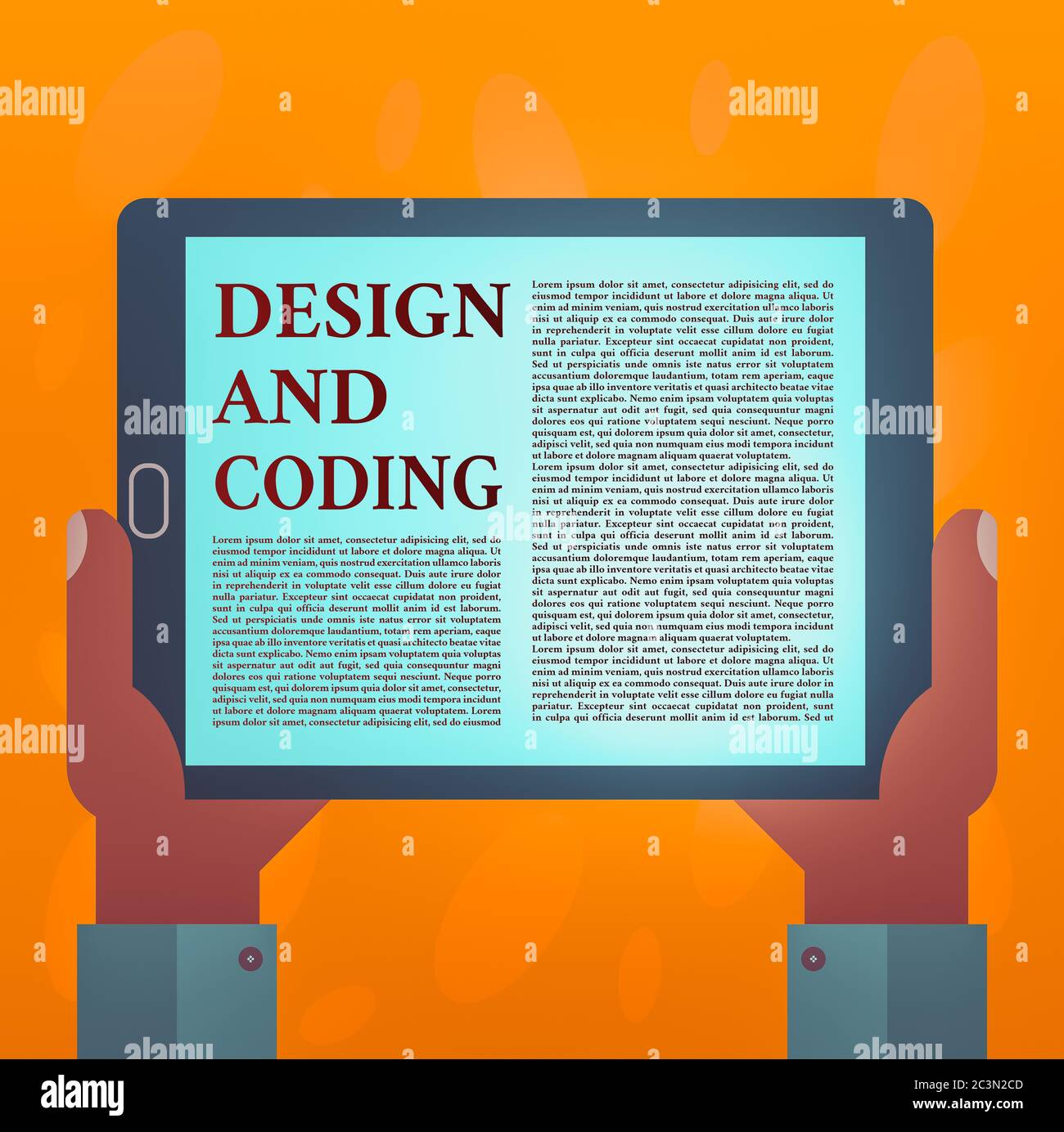 Coder holding laptop coding interface hi-res stock photography and images - Alamy