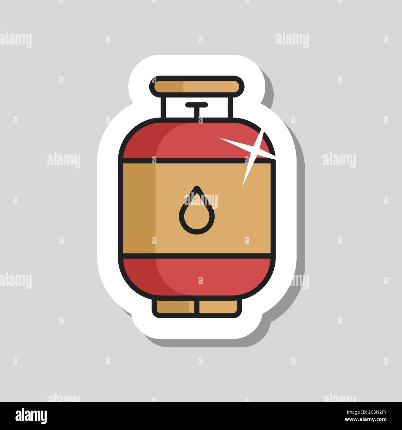 Propane gas cylinder vector icon. Barbecue and bbq grill sign. Graph ...