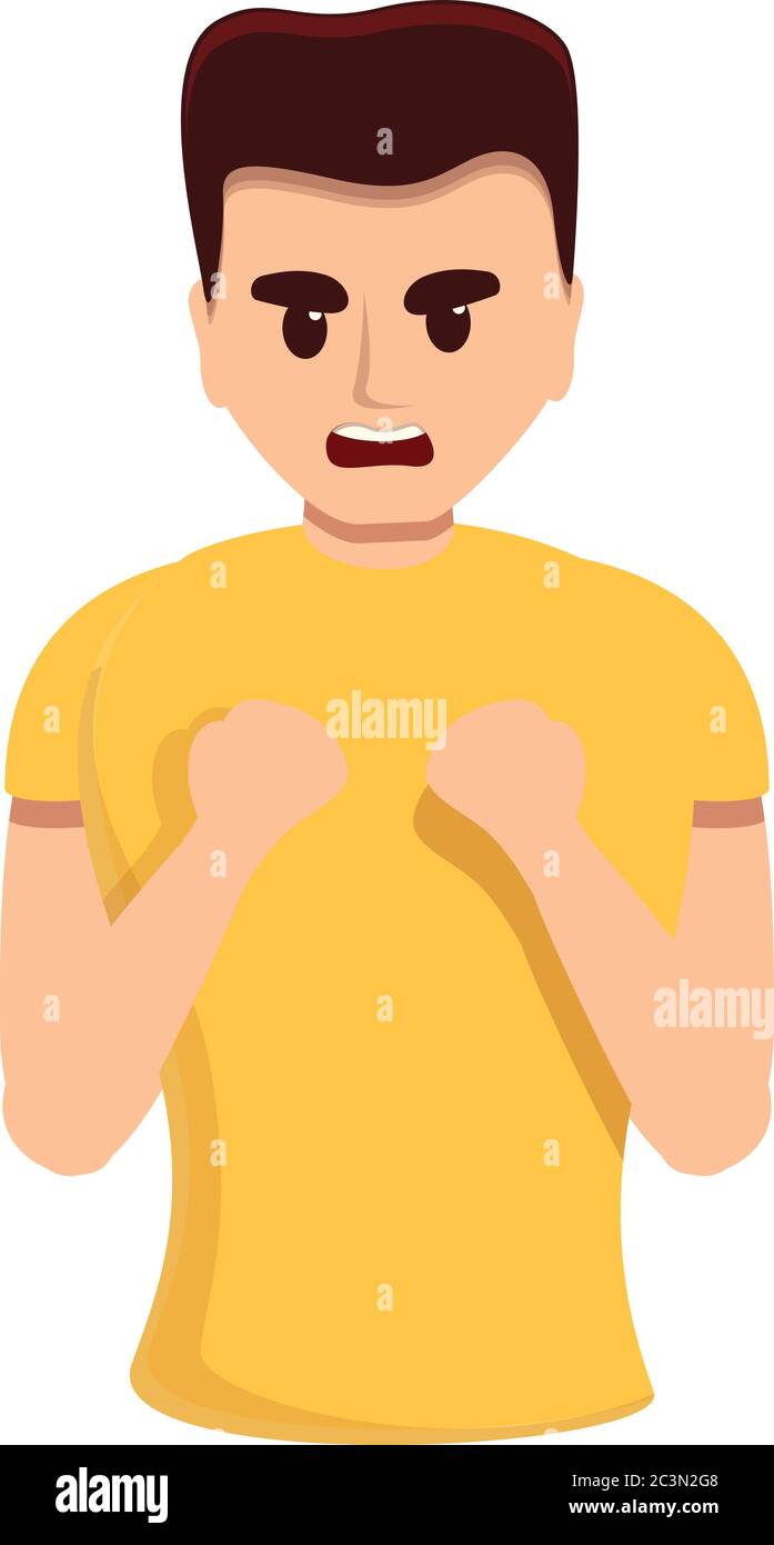 Young rage man icon. Cartoon of young rage man vector icon for web ...