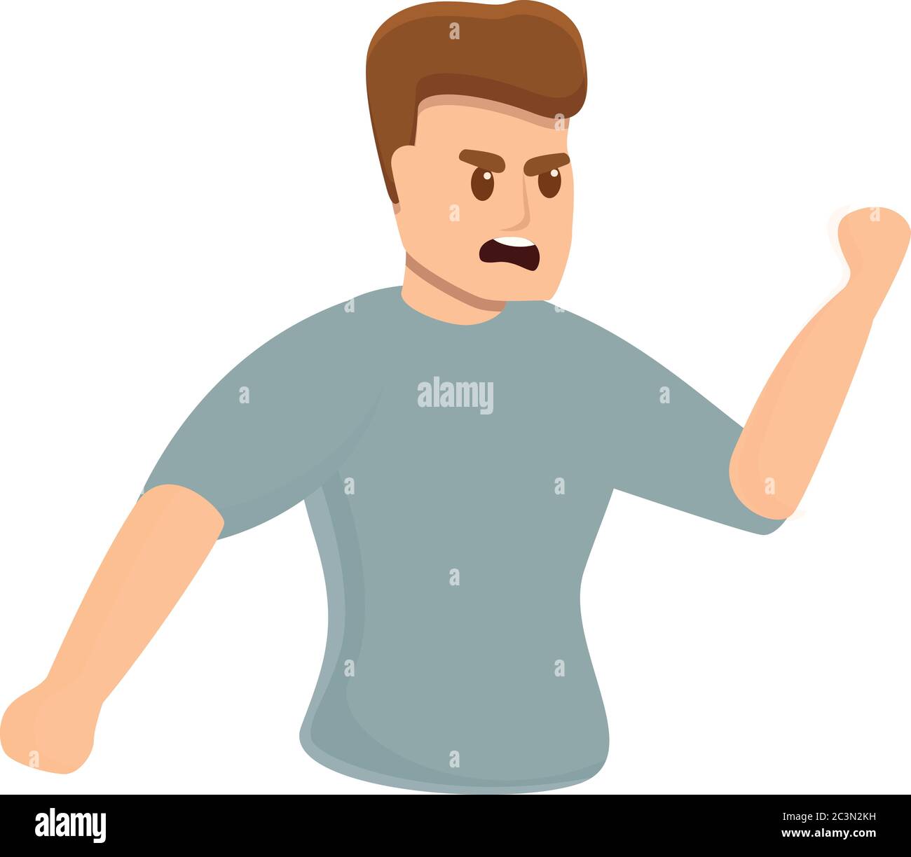 Rage boy icon. Cartoon of rage boy vector icon for web design isolated ...