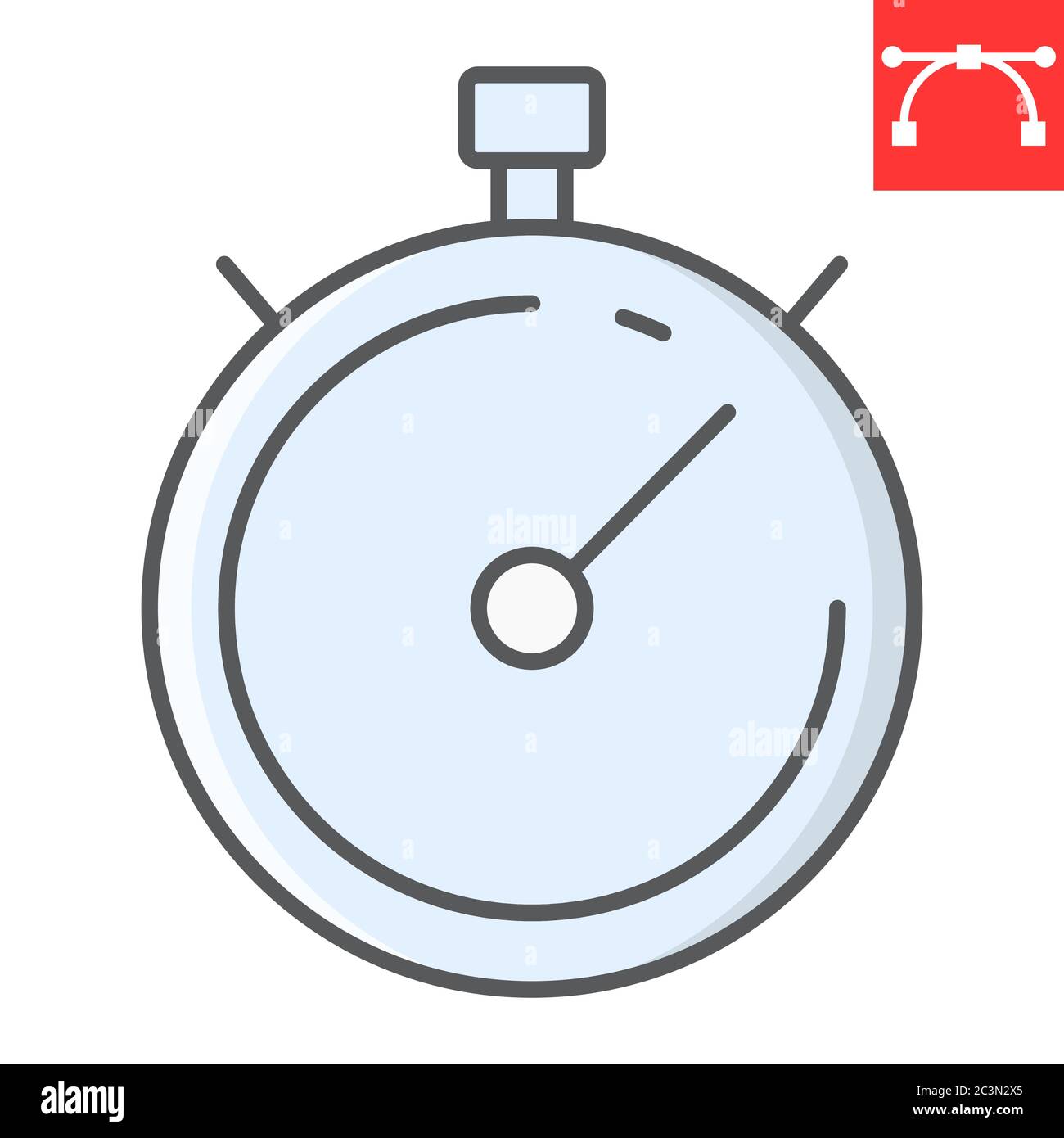 Stopwatch color line icon, fitness and sport, timer sign vector ...