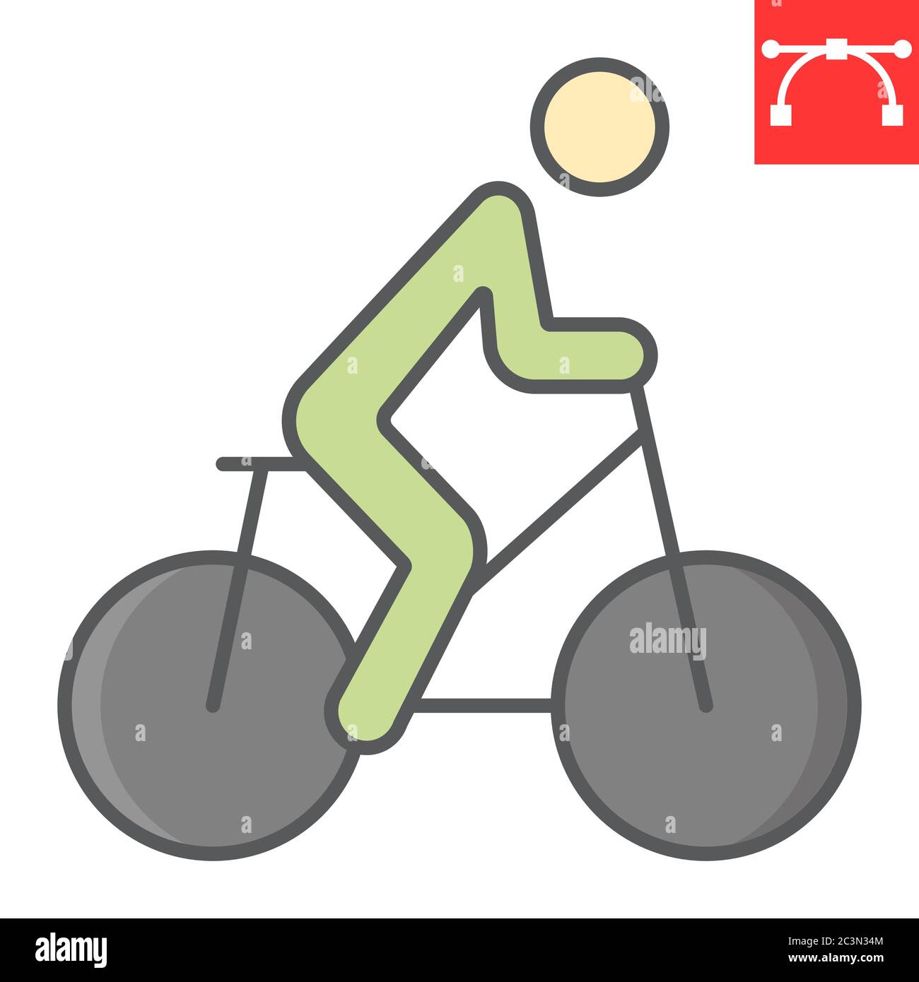 Cycling color line icon, fitness and bicycle, bike sign vector graphics ...